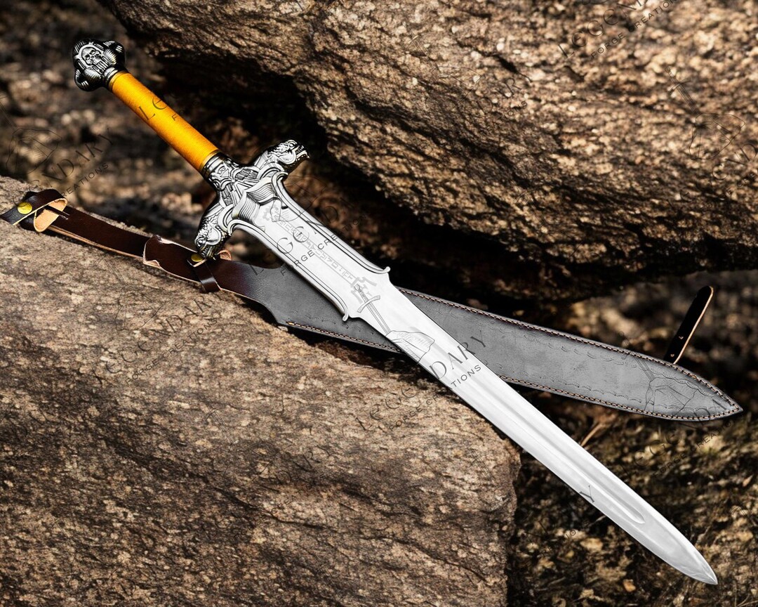 Hand-forged Conan the Barbarian Sword Gold Edition– Battle-ready ...