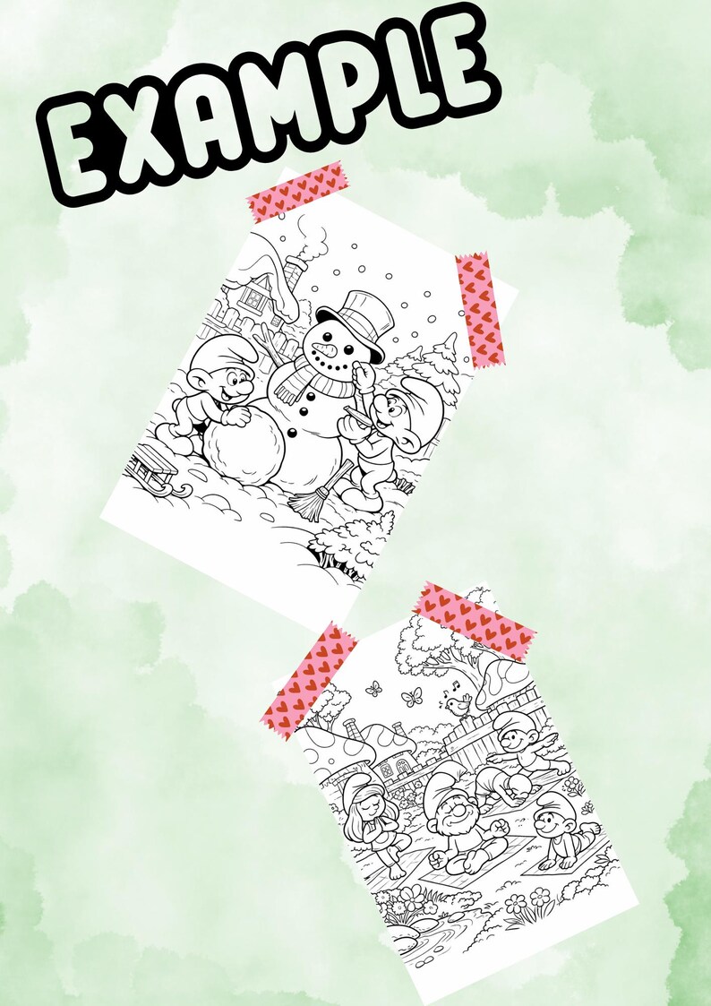 Smurfs Coloring Book, 40 Pages (printable PDF & PNG Files) - Etsy