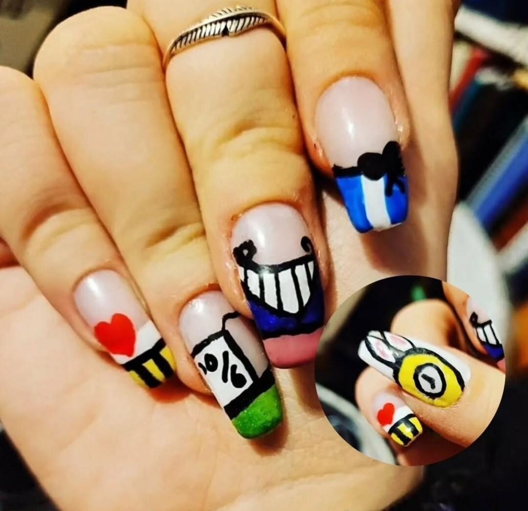 Gel Press on Nails, Alice in Wonderland Nails - Etsy