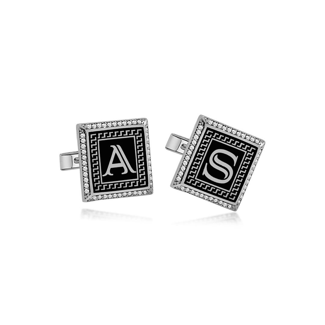 Custom 14k Gold Cufflinks Bold Lettering, Personalized Cufflinks for ...