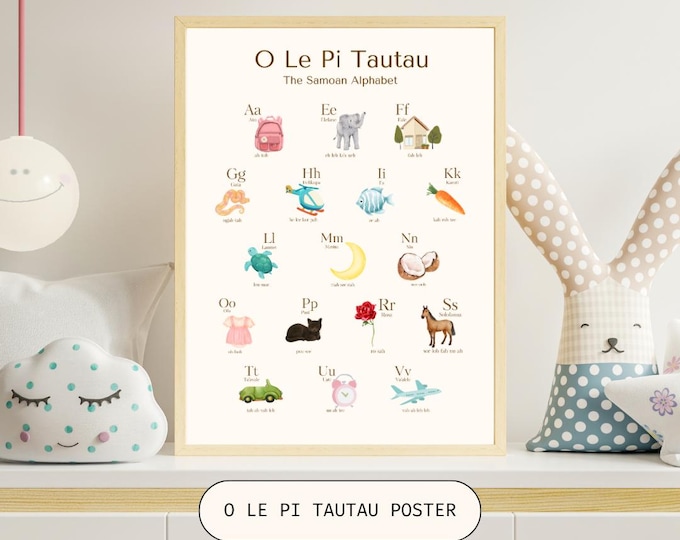 O Le Pi Tautau - Samoan Alphabet Kids Wall Art - Etsy Australia