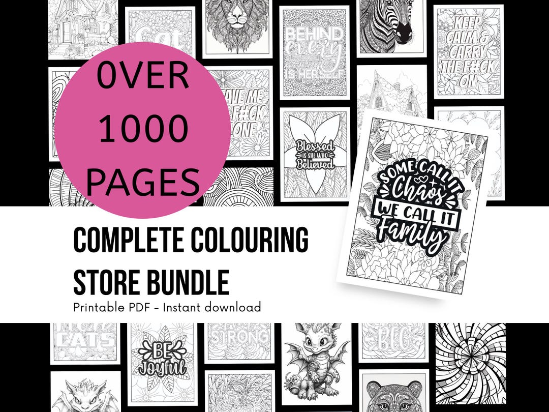 COLORING BOOK BUNDLE | Mega Coloring Bundle | Art Therapy Coloring ...