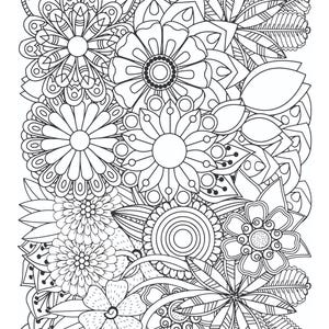 Flower Zentangle Colouring Book , Printable Pages, Stress-relief ...