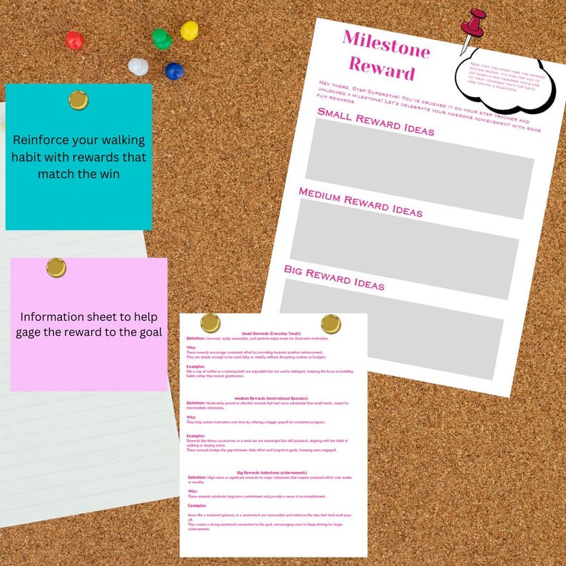 Steps Tracker Printable - 1 Year Editable Milestone Reward Chart With ...