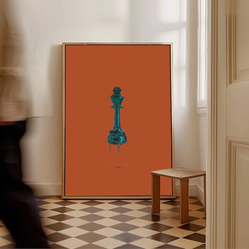 Melting Chrome King Chess Piece | Bold Modern Art by Montreal Artist - Etsy