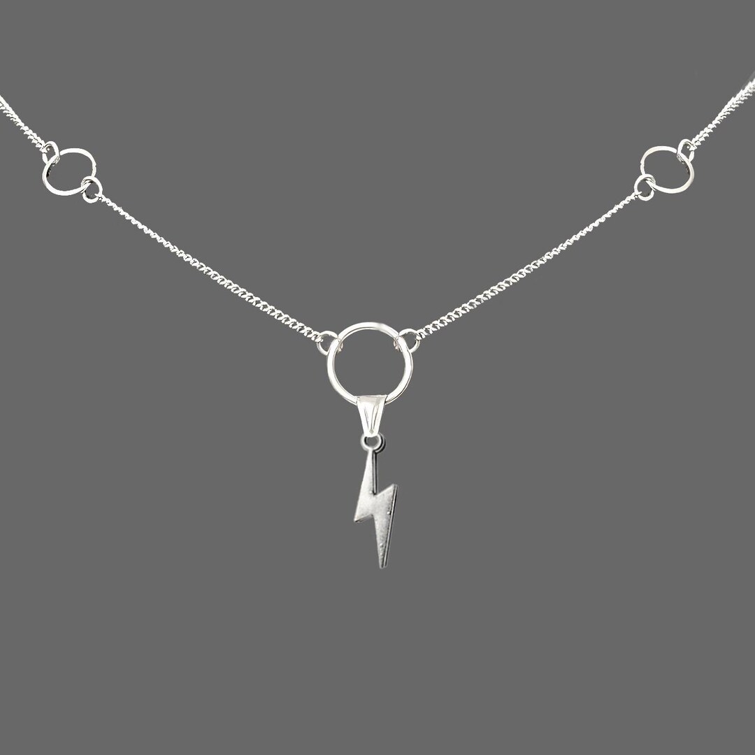 Lightning Bolt Pendant Necklace – Stainless Steel Dainty Chain | Punk ...