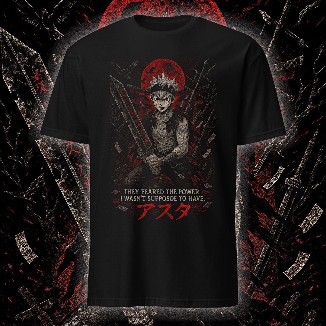 Asta Inspired Black Clover Shirt | Gothic Anime Warrior Tee | Anti ...