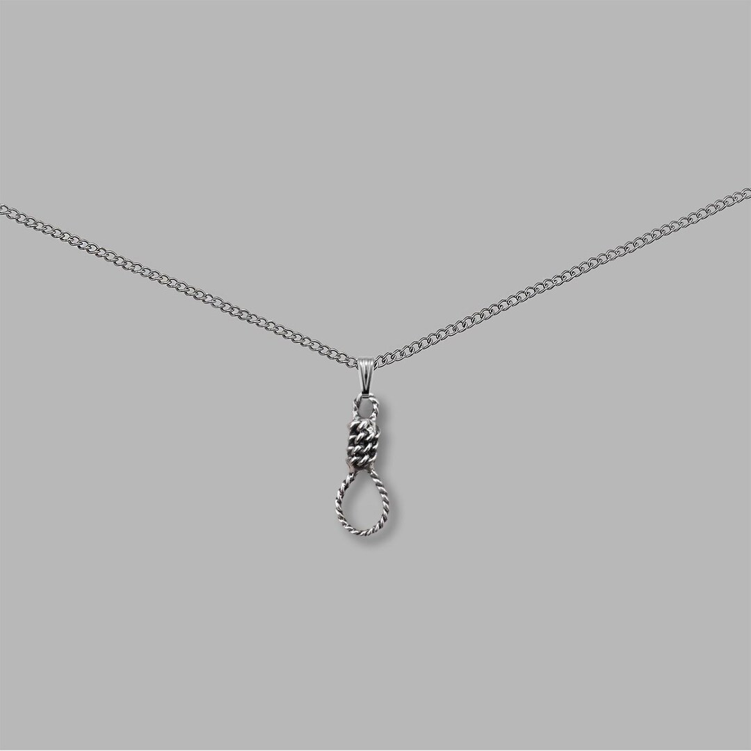 Noose Pendant Necklace Stainless Steel Dainty Chain Gothic Punk Emo ...