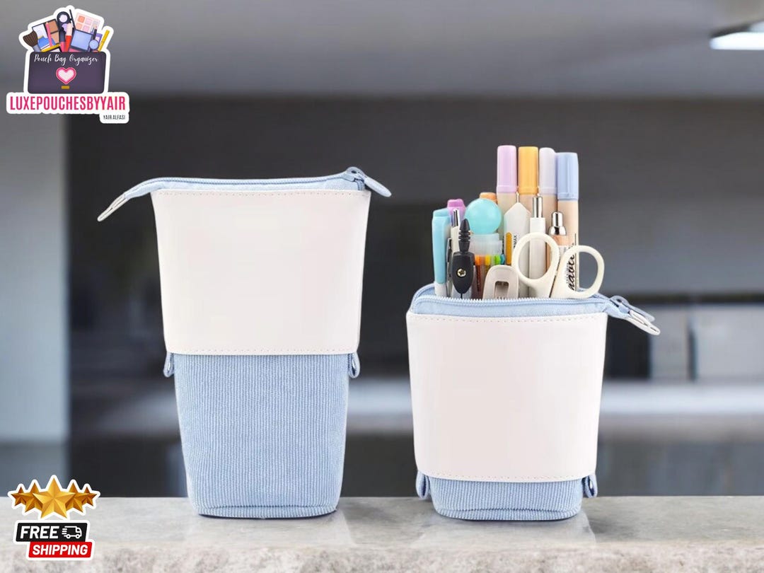 Creative Retractable Pencil Case | Kawaii Solid Color Storage Bag ...