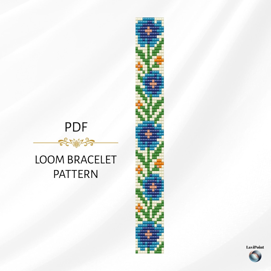 Loom Bead Bracelet Pattern / Digital Loom Bracelet Tutorial / Floral ...