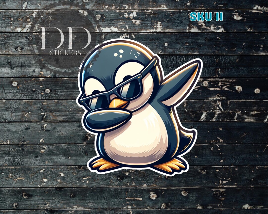 Dabbing Penguin | Sticker | Vinyl Decal | Decor | Glossy - Etsy