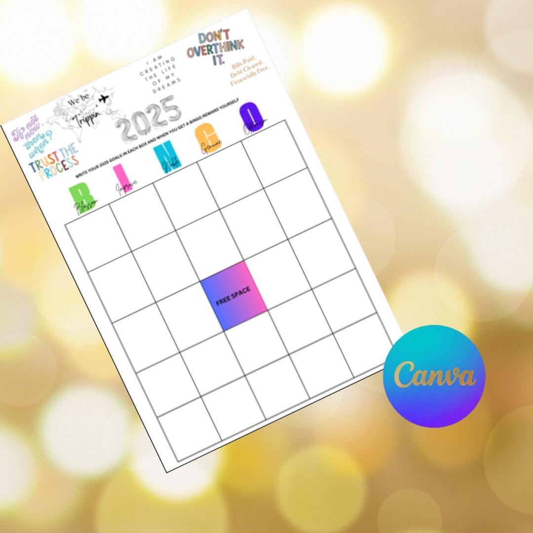 2025 BINGO CARD Template Canva - Etsy