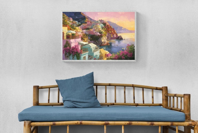 Positano Sunset Wall Art, Digital Download, Coastal Italy Print ...