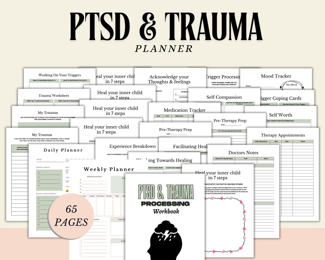 PTSD Trauma Processing Workbook | Therapy Worksheets, Safety Plan ...