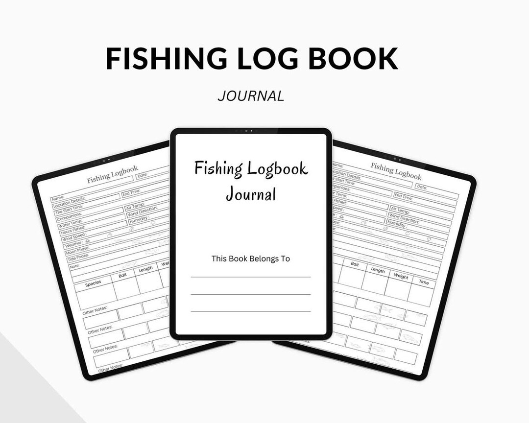 Fishing Log Book: Angler's Catch Journal (instant Digital Download) - Etsy