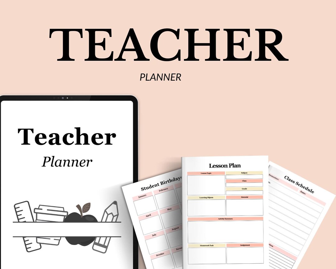 Undated Teacher Planner Printable: Lesson & Classroom Organizer ...