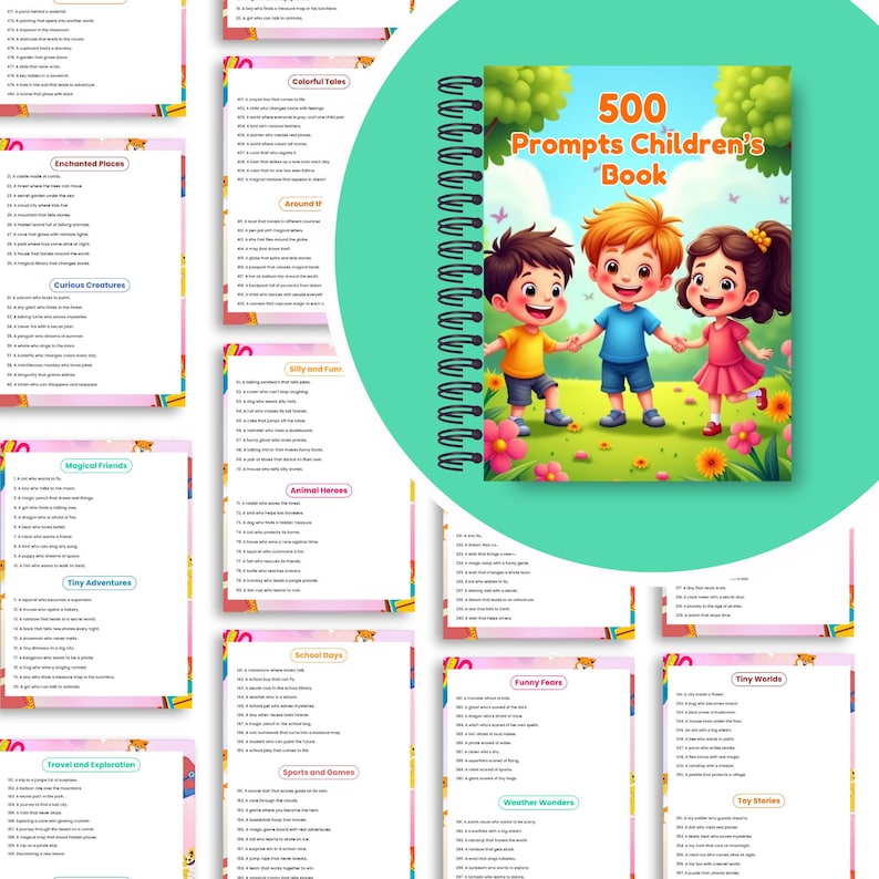 500 Children's Book Writing Prompts, Creative Storytelling Journal (PDF ...
