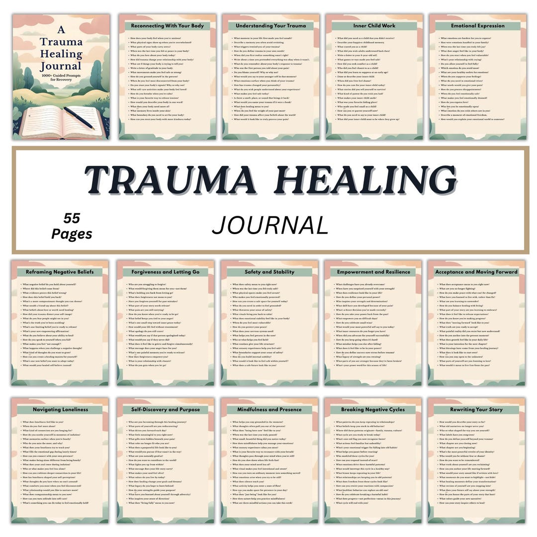 Trauma Healing Journal, Guided Prompts for Recovery - Etsy