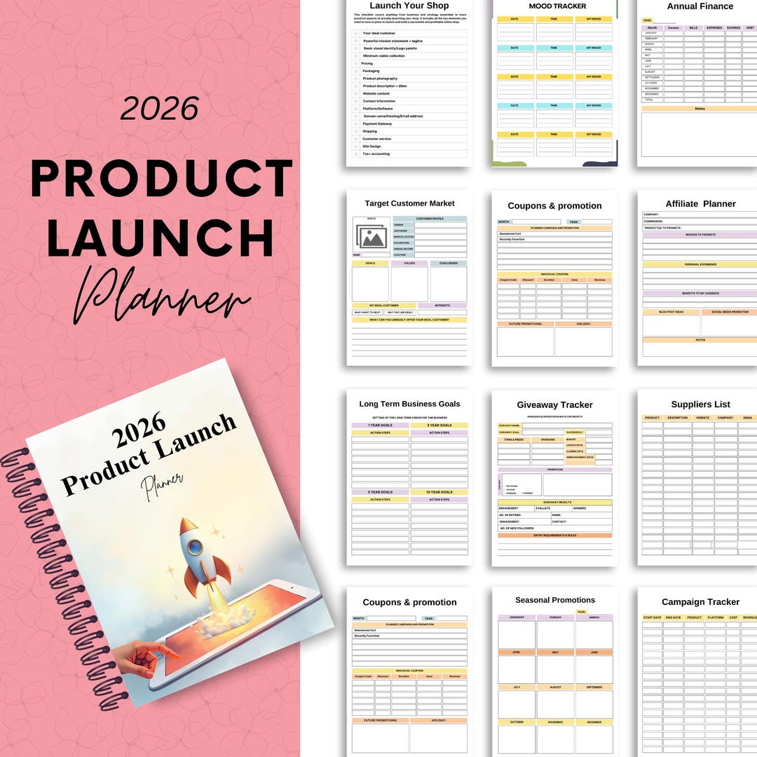 Product Launch Planner Bundle, Social Media Templates (digital Download ...