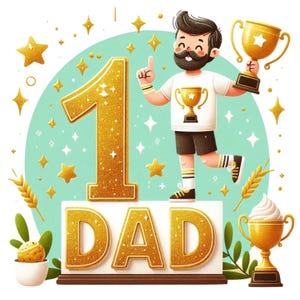 10 Father’s Day Clipart Bundle PNG Football Dad No 1 Dad Sublimation ...