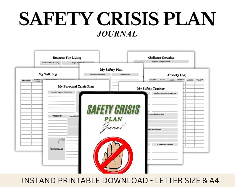 Printable Crisis Safety Plan: Mental Health Self-help Tool - Etsy