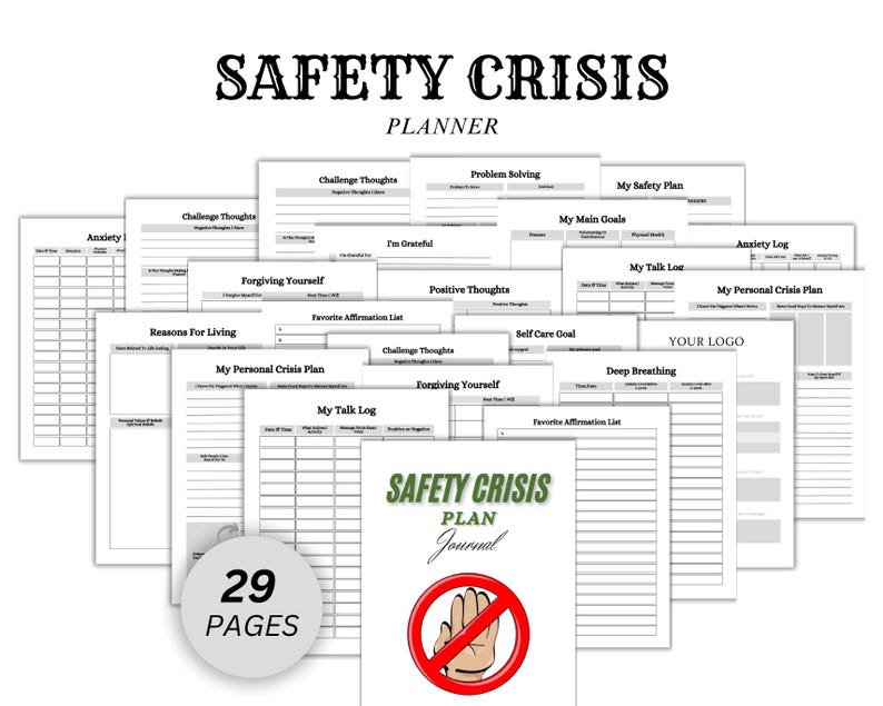 Printable Crisis Safety Plan, Therapist Tools, Therapy Resources, Self ...