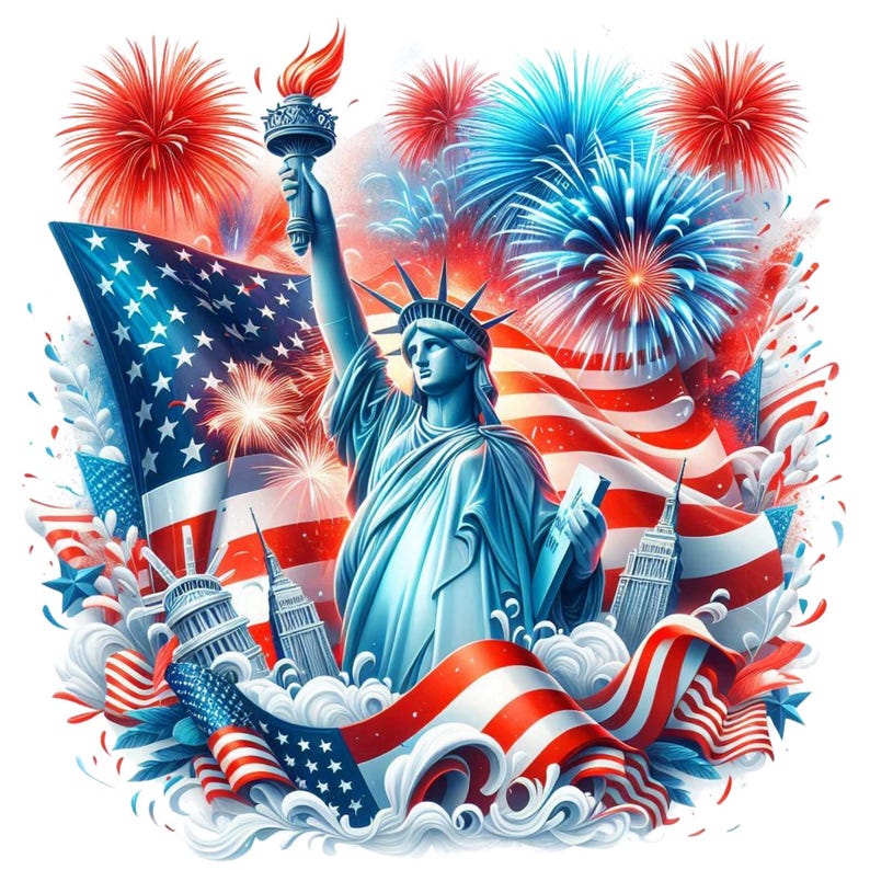 10 Independence Day PNG Clipart Bundle 4th of July Watercolor USA Flags ...