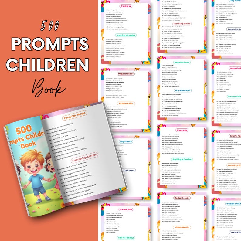 500 Children's Book Writing Prompts, Creative Storytelling Journal (PDF ...