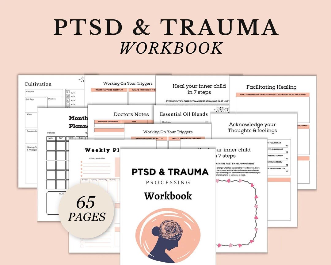 PTSD & Trauma Processing Workbook | Therapy Worksheets, Safety Plan ...