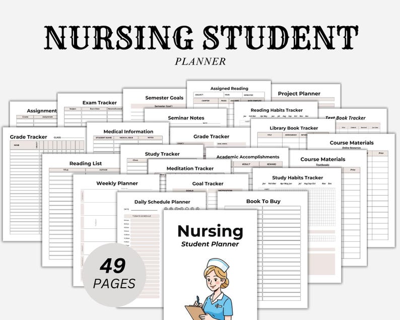 Nursing Student Planner for Nurse Digital Planner Nursing Planner for ...