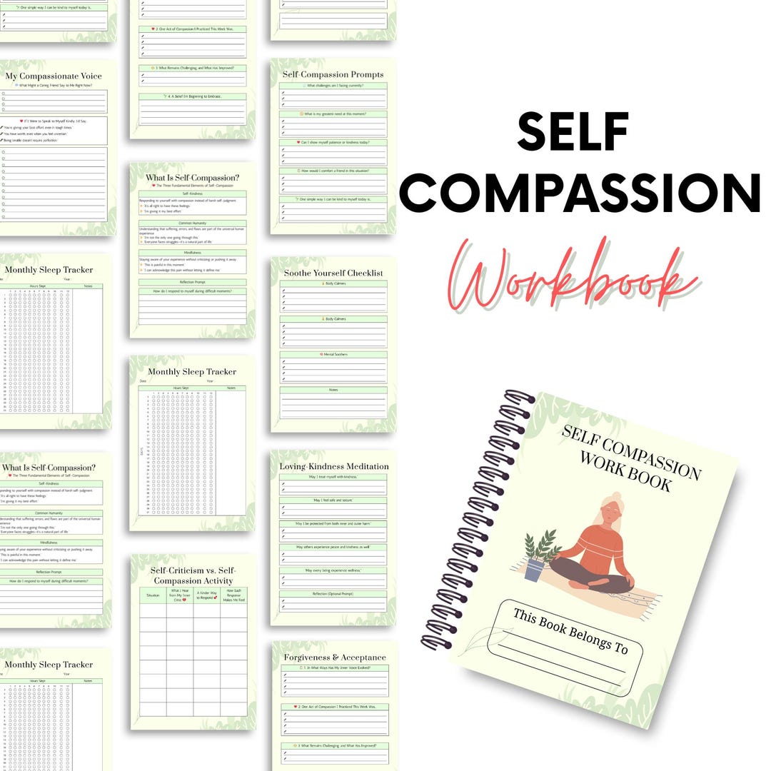 Self-compassion Journal, Self-care Workbook, Mental Health Planner - Etsy