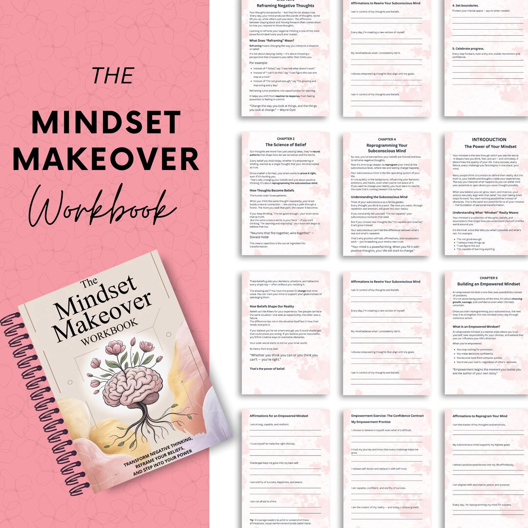 Mindset Makeover Workbook, Business Coaching Template (done for You ...