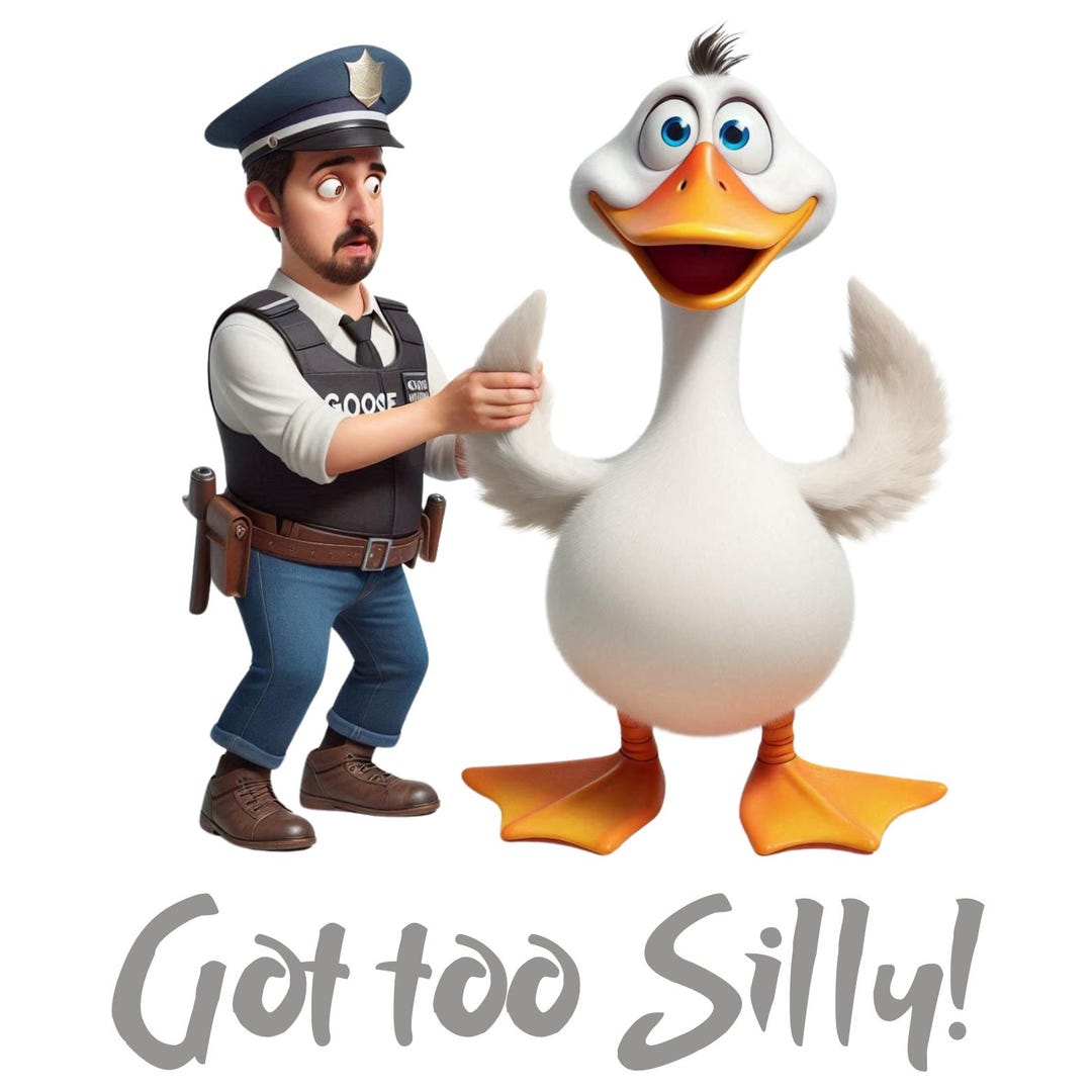 Silly Goose Clipart Funny Goose Behind Bars PNG Got Too Silly Meme Art ...