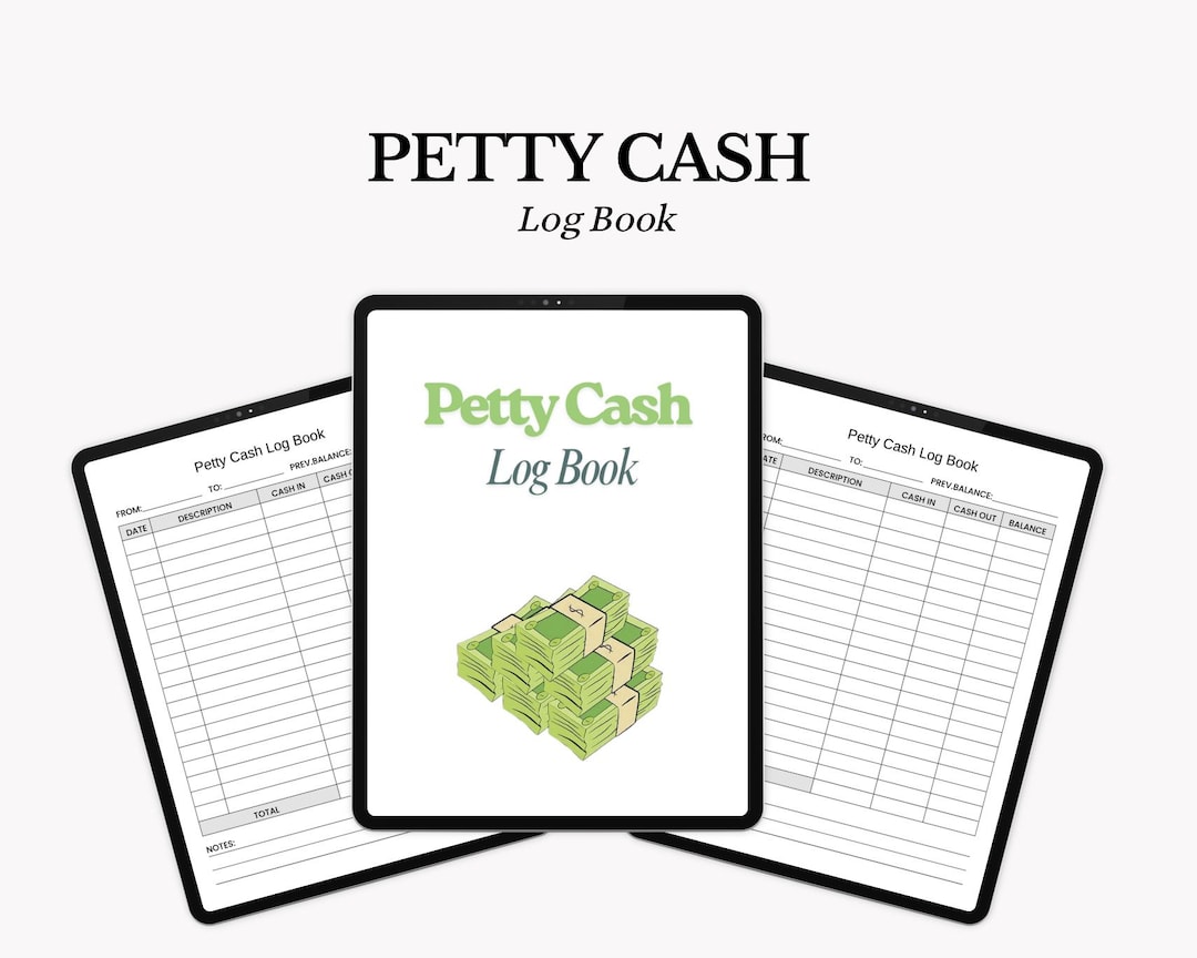 Petty Cash Logbook Printable, Business Ledger, Petty Cash for Small ...