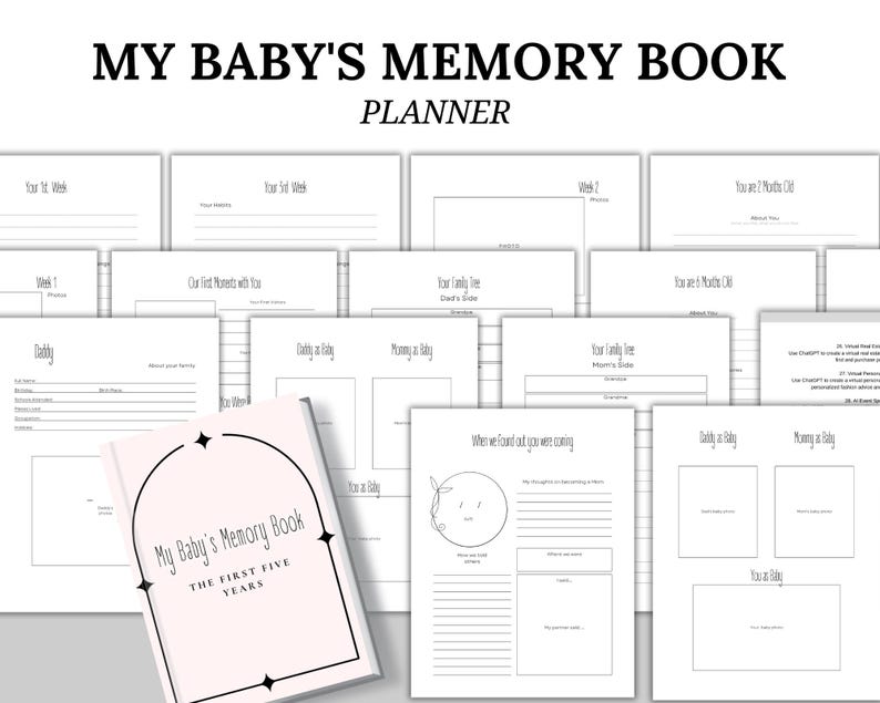 Customizable Baby Memory Book Canva Template (digital Download) - Etsy