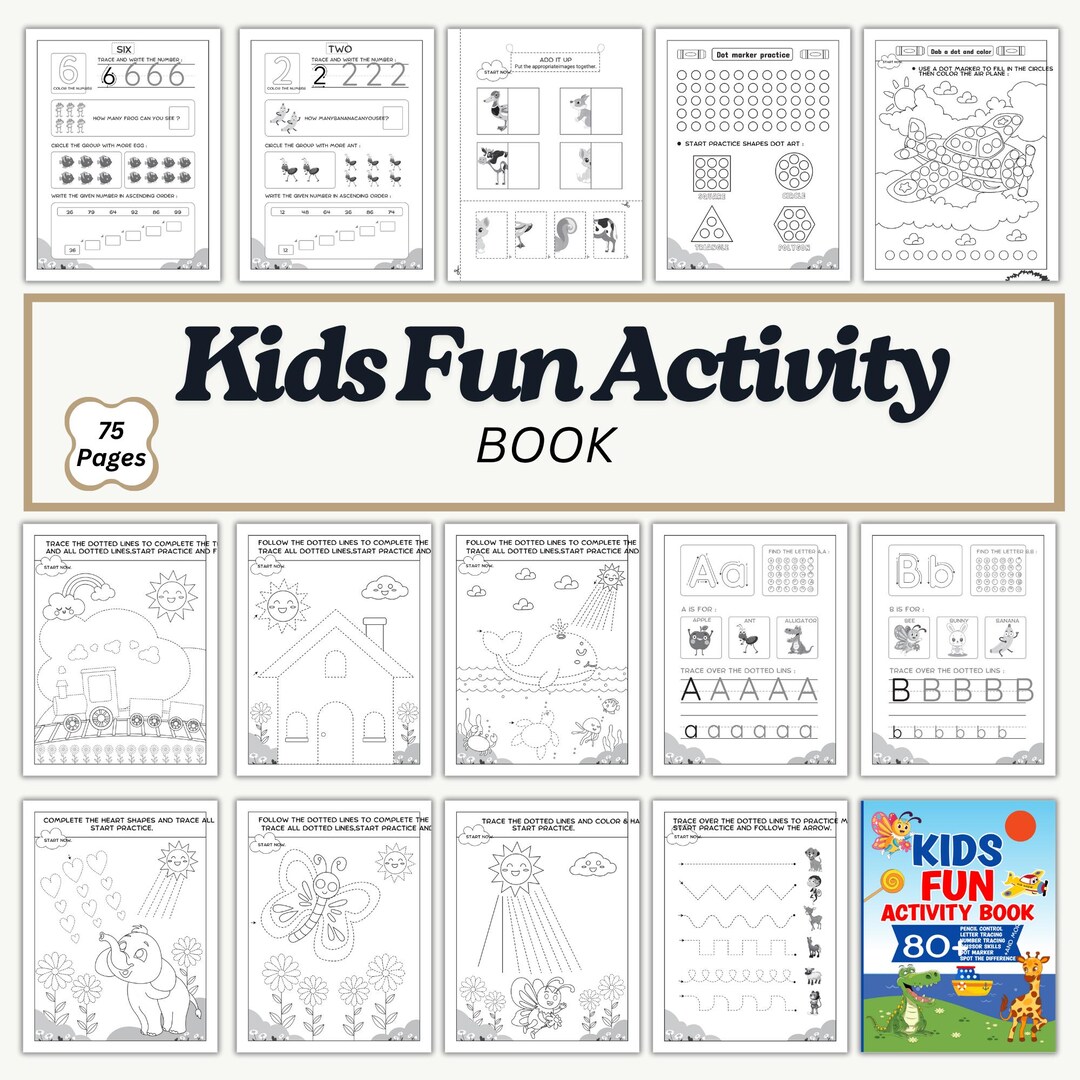 Kids Birthday Party Activity Book: Personalized Placemat (printable) - Etsy