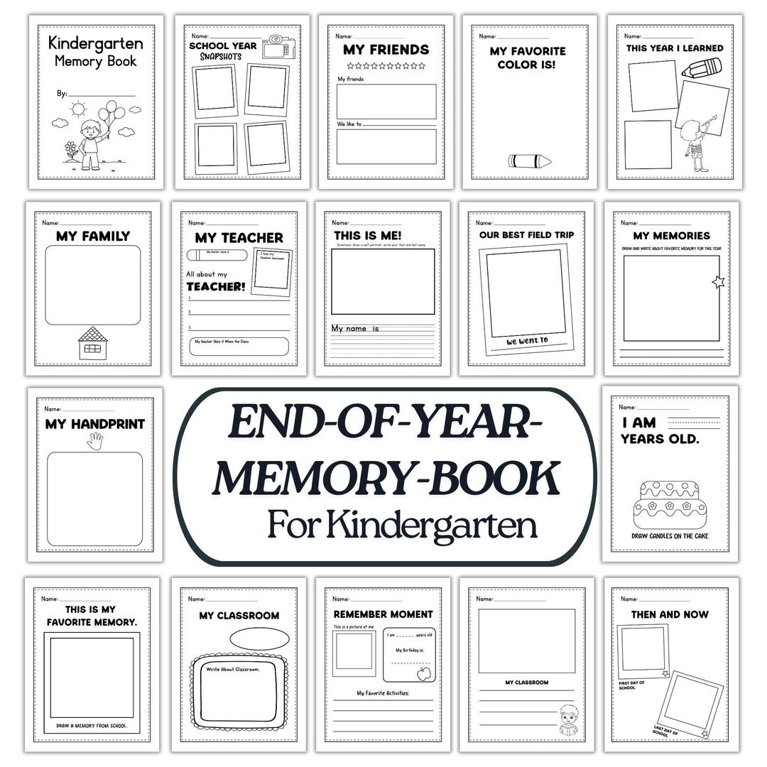 End of Year Memory Book, Printable Class Activities (PDF Pattern ...