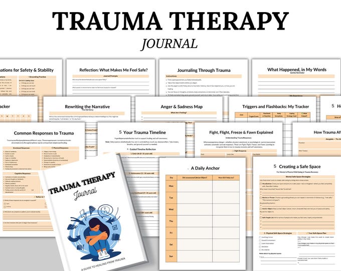 Trauma Therapy Worksheets Bundle,psychology Resources,polyvagal Theory ...