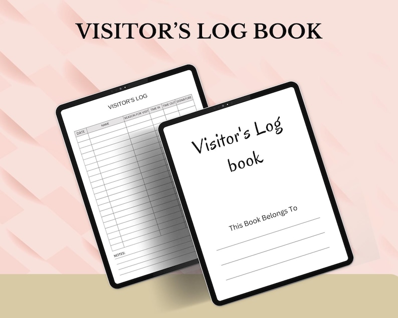 Printable Visitor Sign-in Sheet Template: Guest Check-in Log Book (PDF) - Etsy