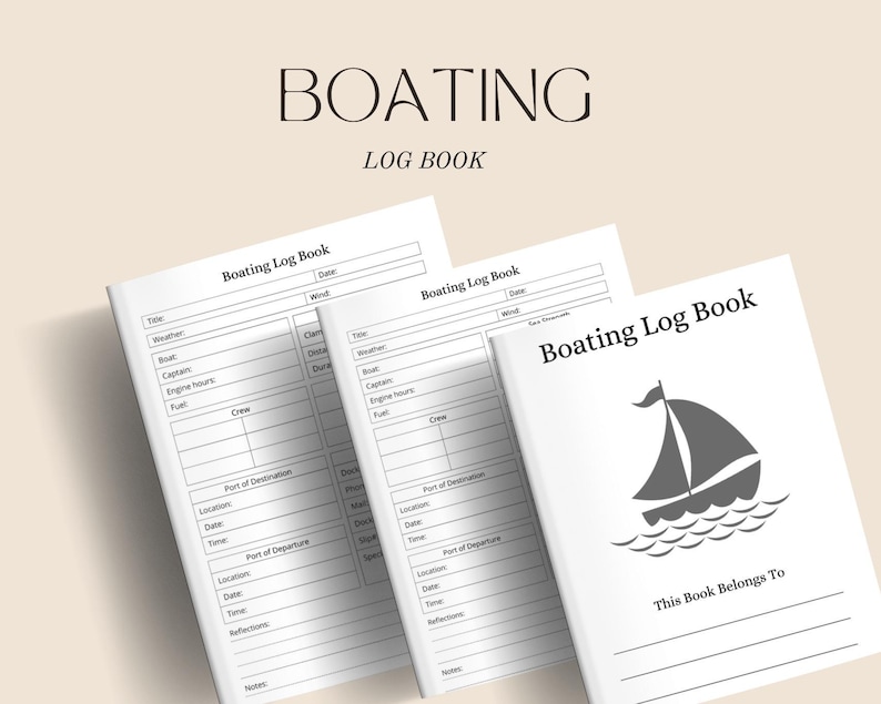 Nautical Ship Captain's Log Book: Printable Boating Journal (digital ...