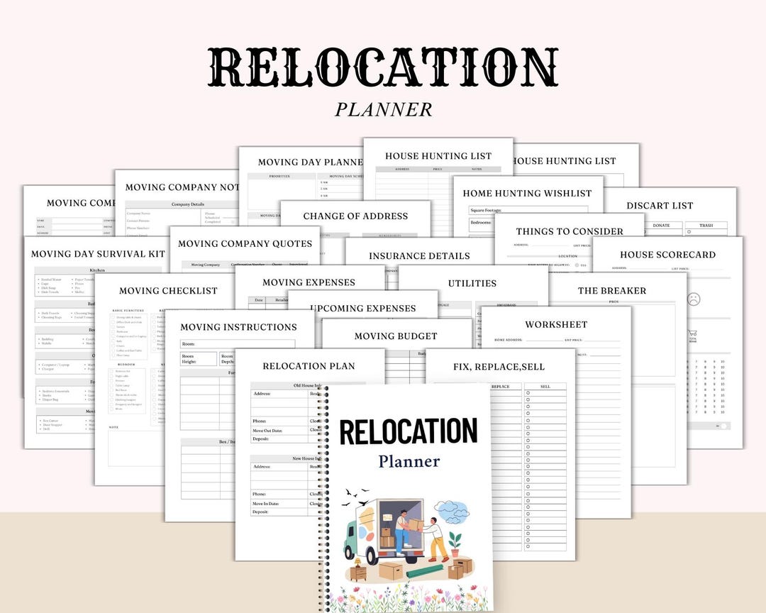 Moving Planner Printable, Relocation Checklist (digital Download) - Etsy