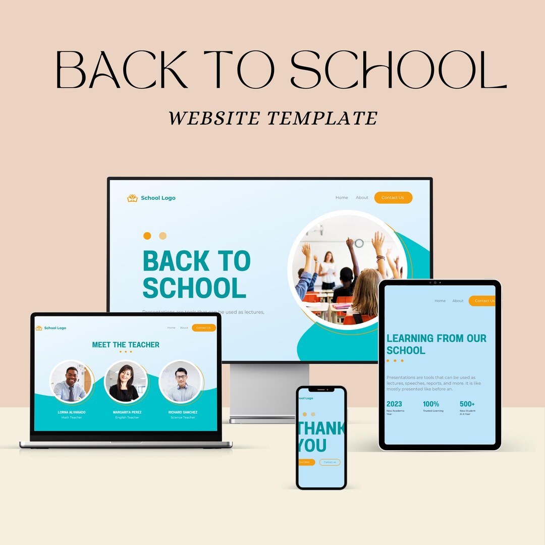 Back to School Teacher Website Template, Classroom Website for Parents ...