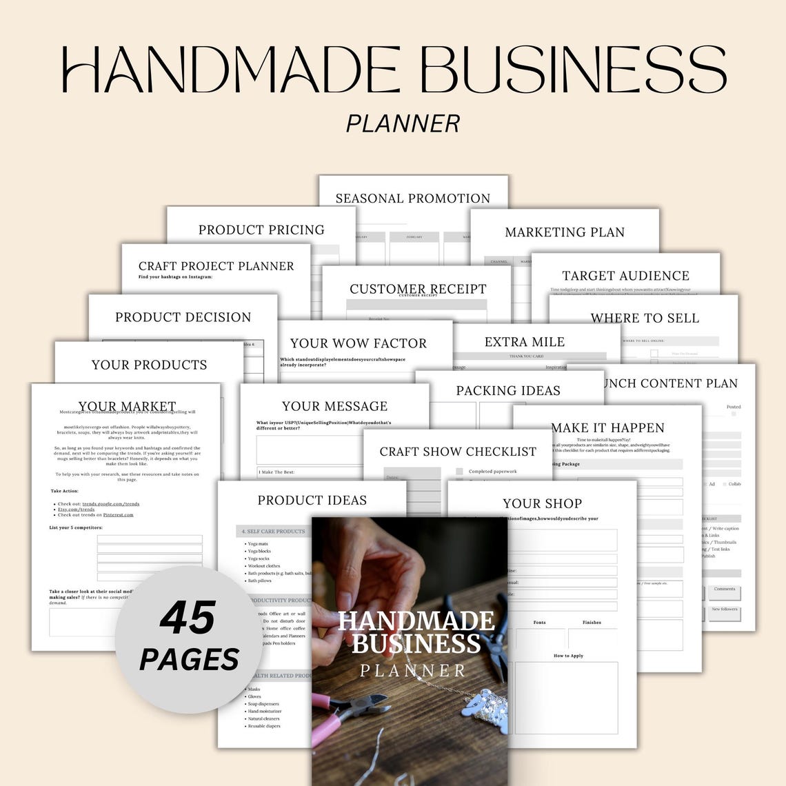 Handmade Business Planner: Craft Journal & Product Organizer - Etsy