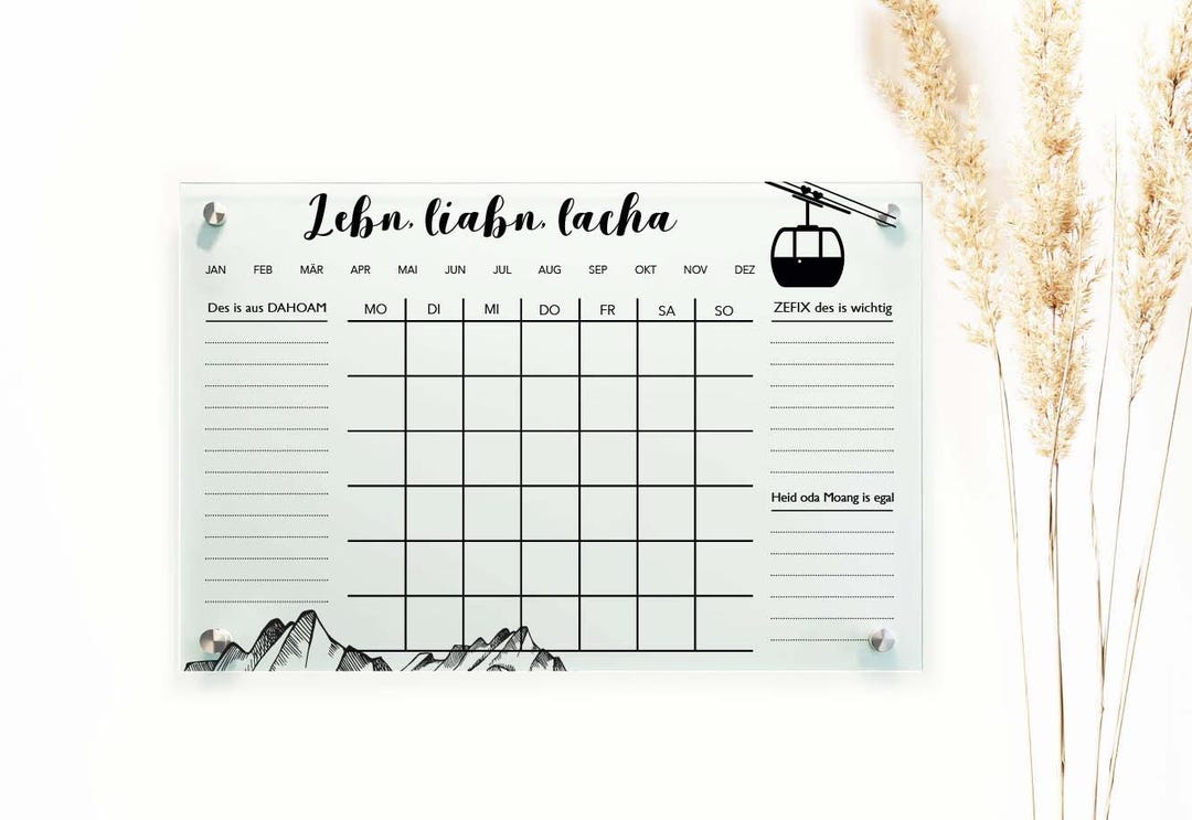 Gondola & Mountains | Family Planner | Wall Planner | Acrylic Planner ...