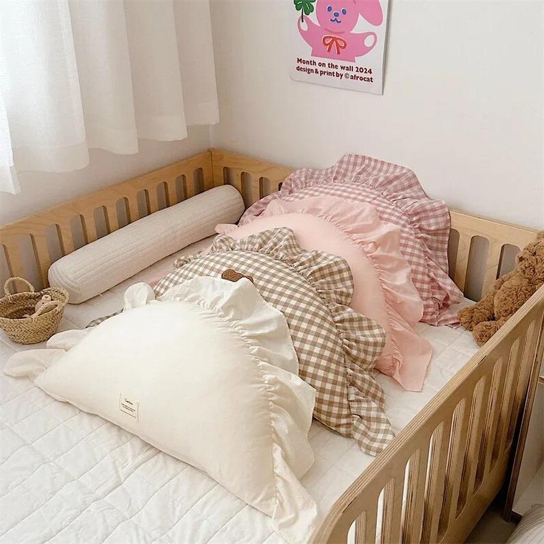 Personalized Moon-shaped Baby Pillow – Cute Ruffled Cushion for ...