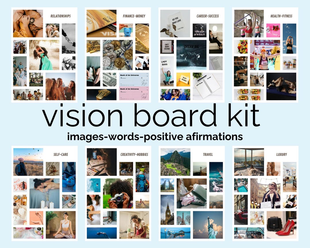 Vision Board 2025 Printable, Aesthetic Vision Board Template, Printable ...