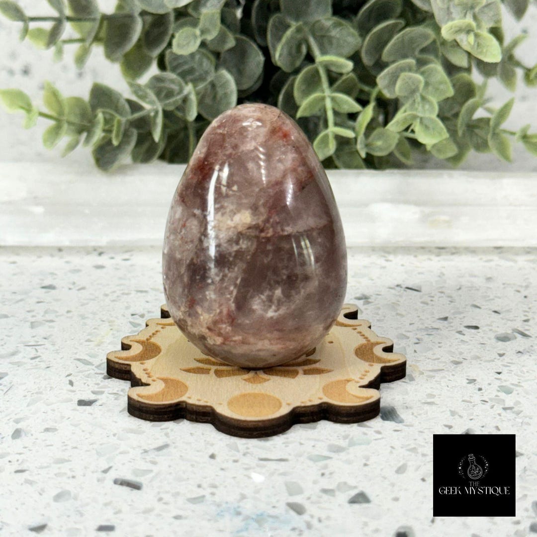 Hematoid Quartz Crystal Egg: Grounding, Cleansing, Root Chakra - Etsy