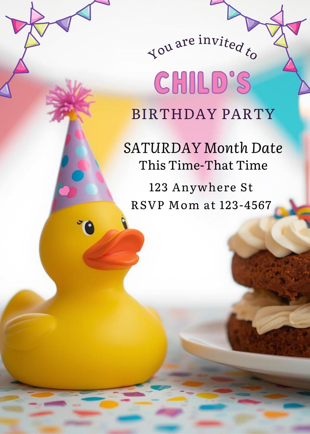 Ducky Birthday Invitation - Etsy