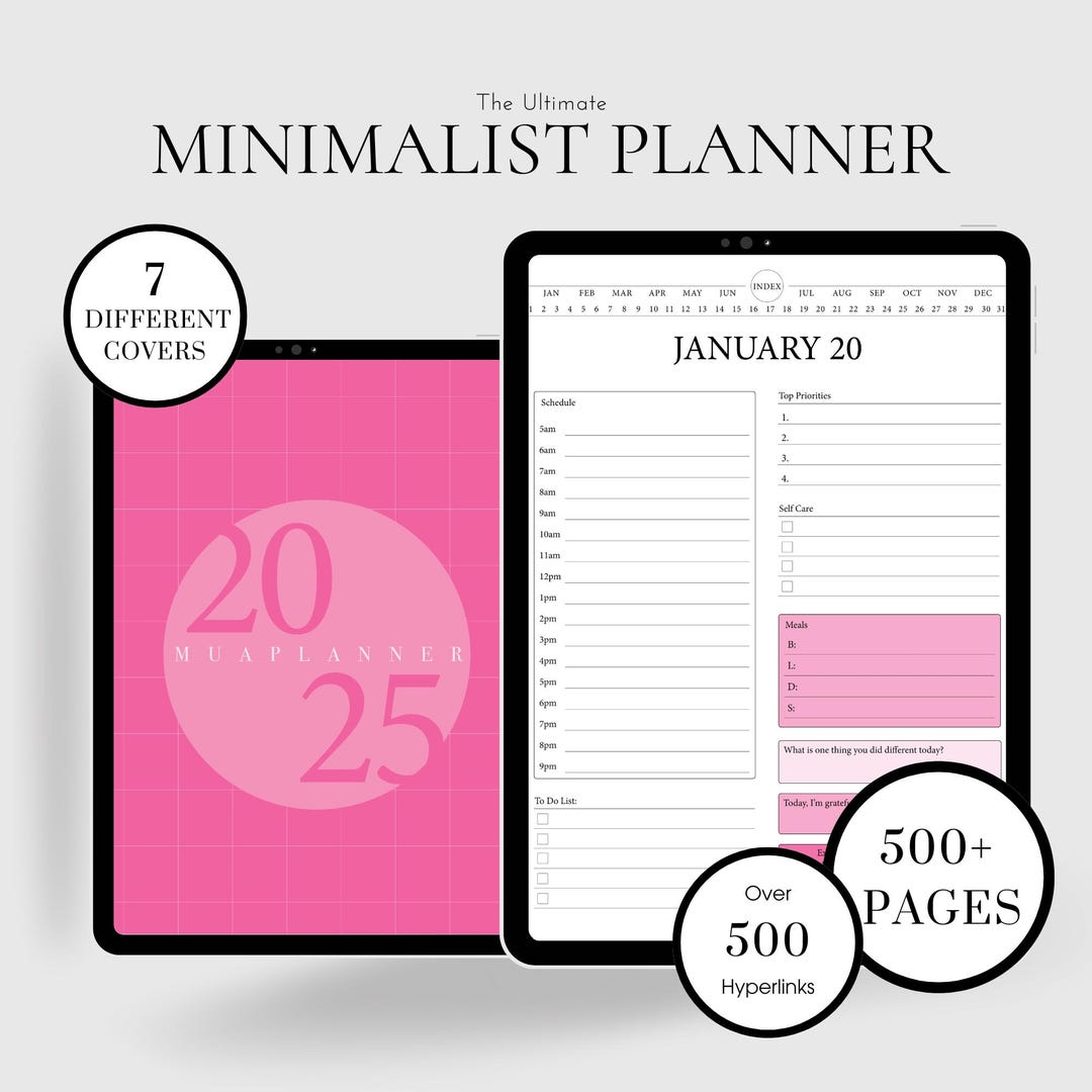2025 Pink Digital Planner, Daily Planner, Goodnotes Planner, Weekly ...