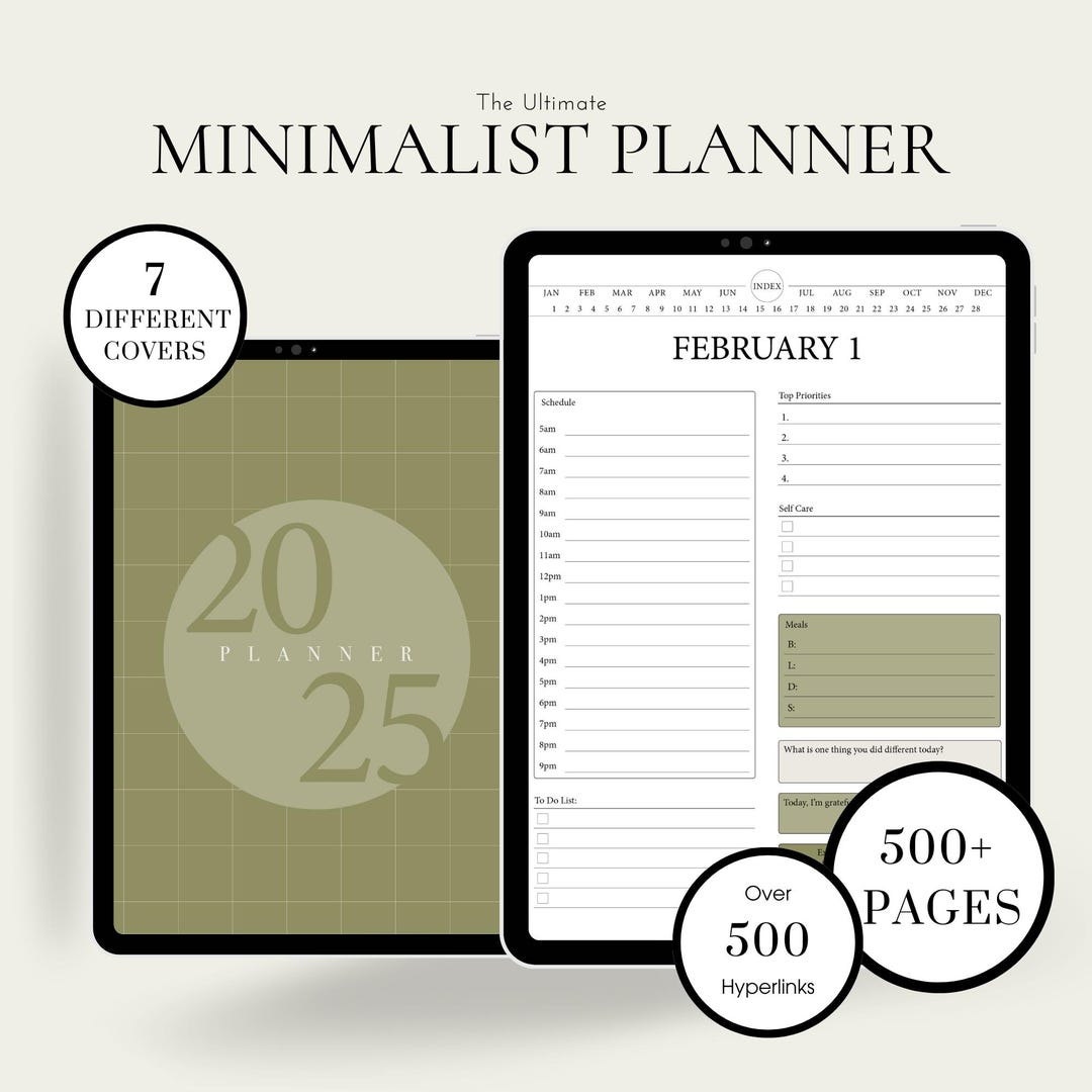 2025 Green Digital Planner, Daily Planner, Goodnotes Planner, Weekly ...